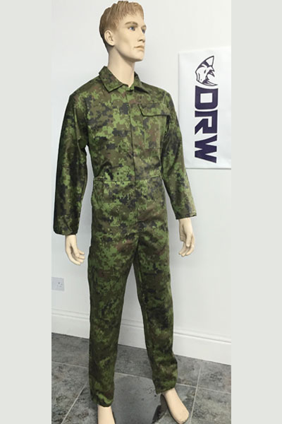 Poly Cotton – Army Retro Camo - Boiler Suit - Stud Press Front ...