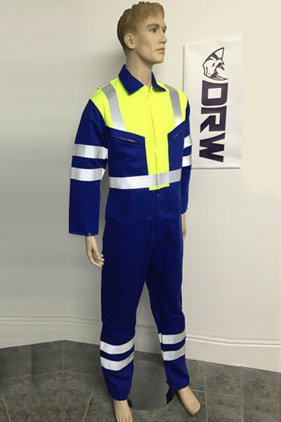 Cotton Drill – Royal & Yellow - Boiler Suit - Double Hi Vis Tape ...